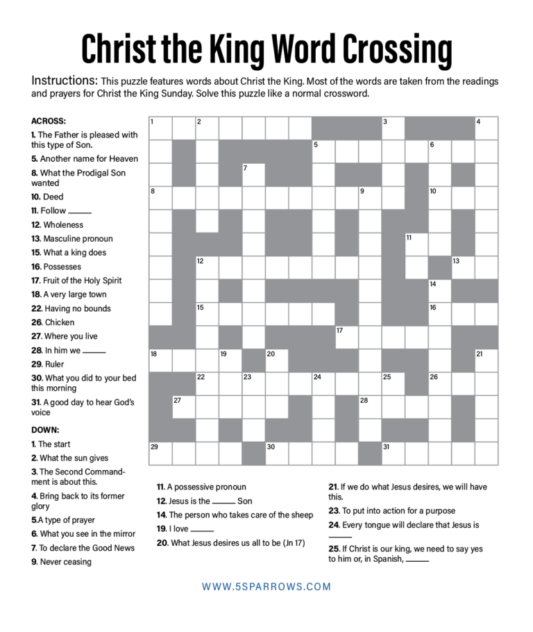 Christ the King Word Crossing – 5sparrows